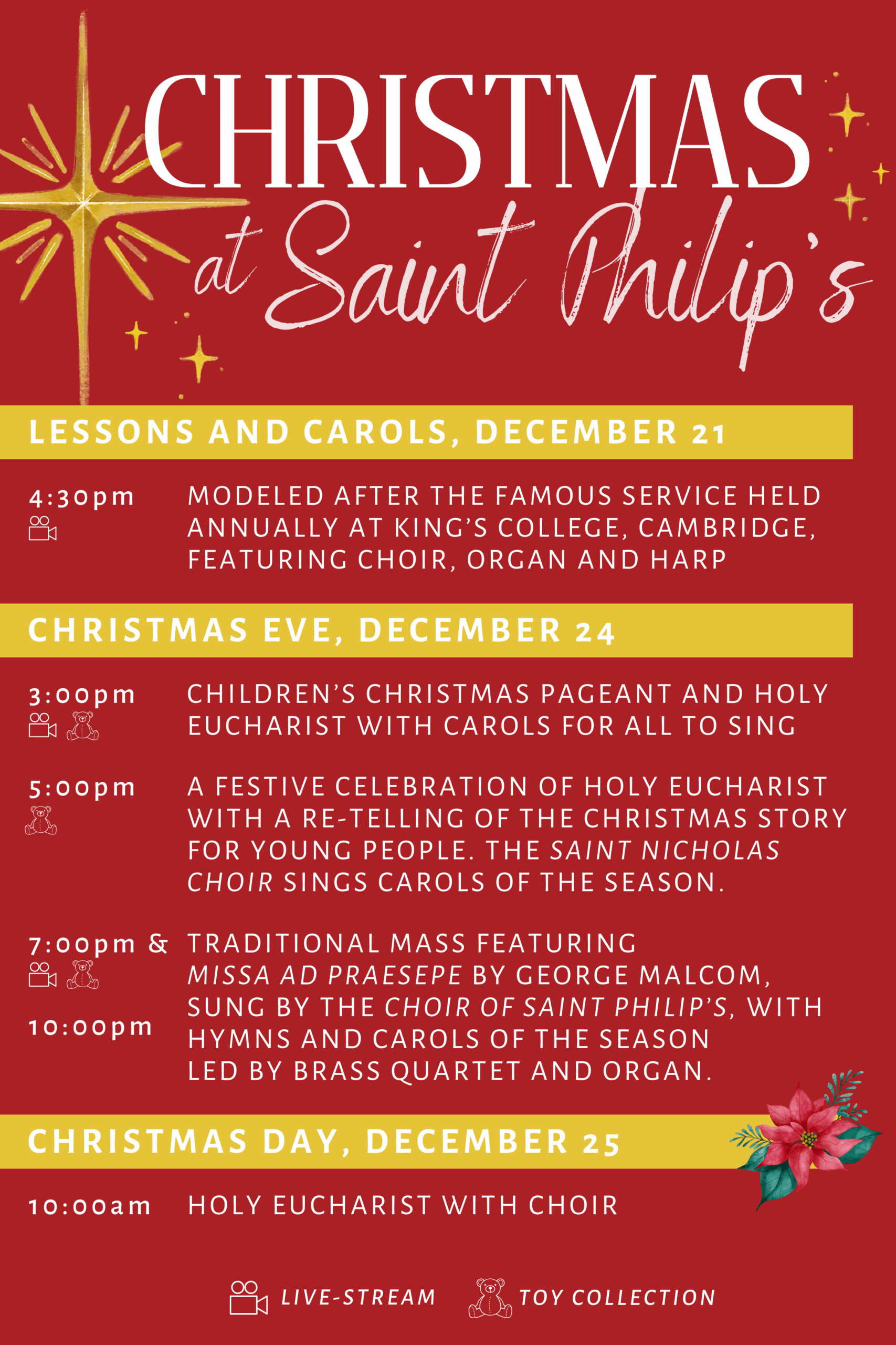 Christmas Services December 12, 2025
